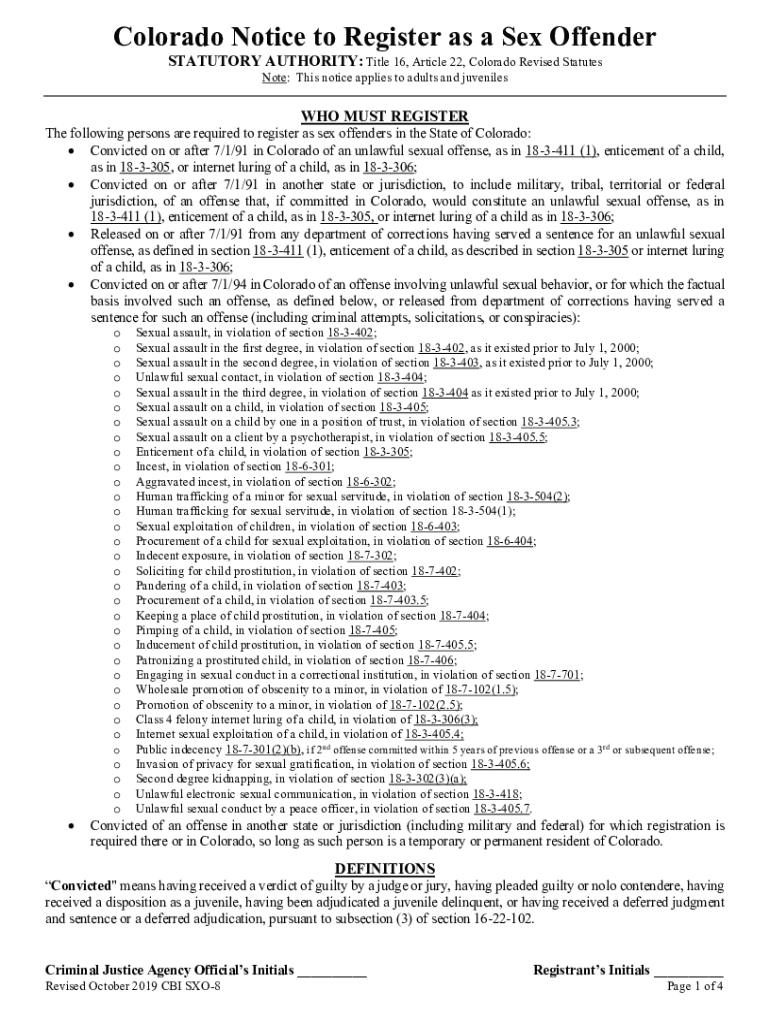Fillable Online 2019 Notice to Register as a Sex Offender Form Fax ...