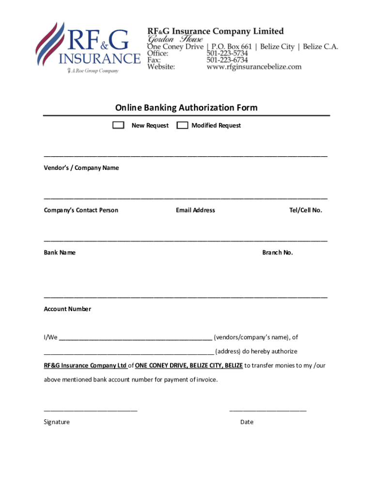 Fillable Online Online Banking for Business Authorization Form Fax ...