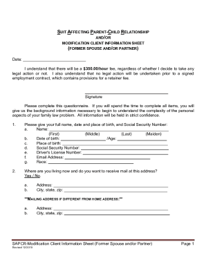 Fillable Online 2020 SAPCR-Modification Client Information Sheet Fax ...