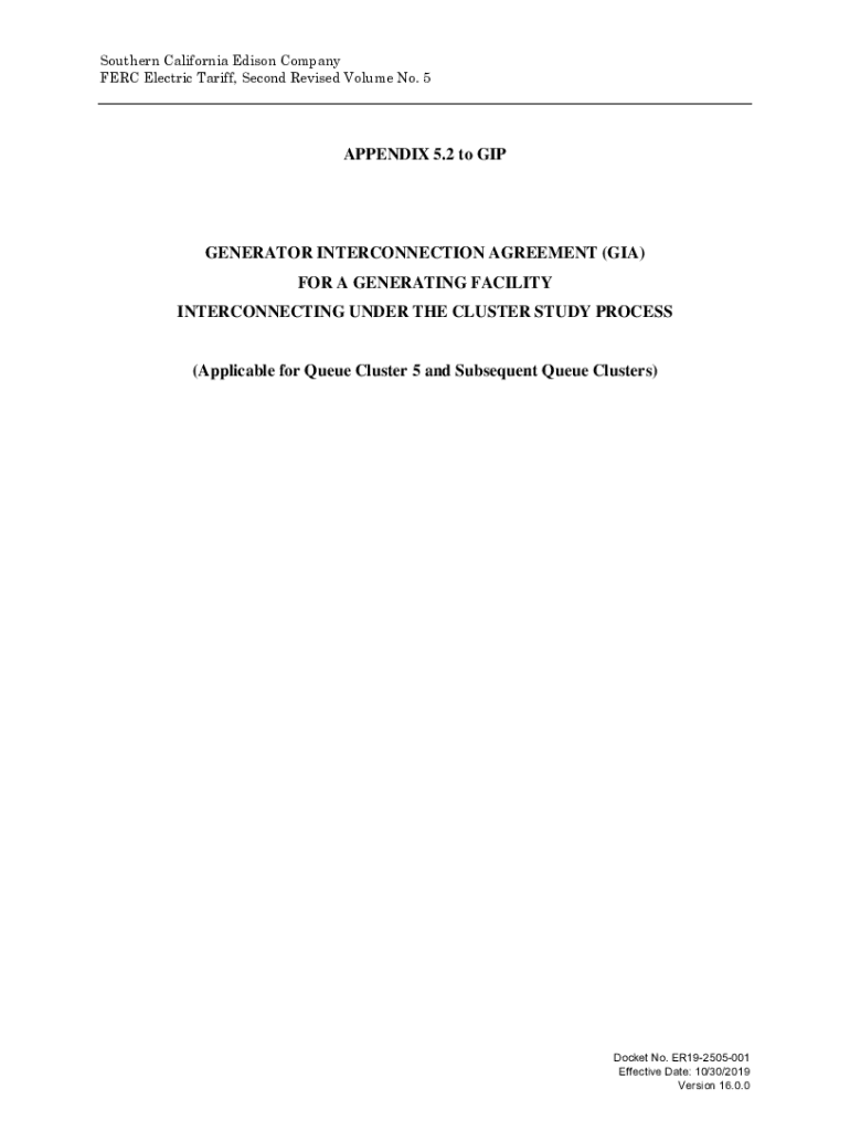 Fillable Online APPENDIX 7 to GIP GENERATOR INTERCONNECTION AGREEMENT ...