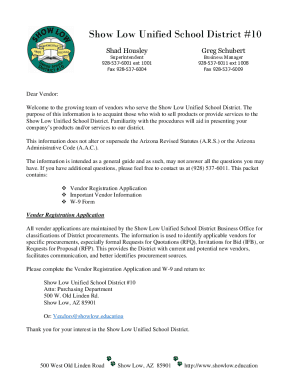 Fillable Online Show Low Unified School District Solicitation Amendment ...