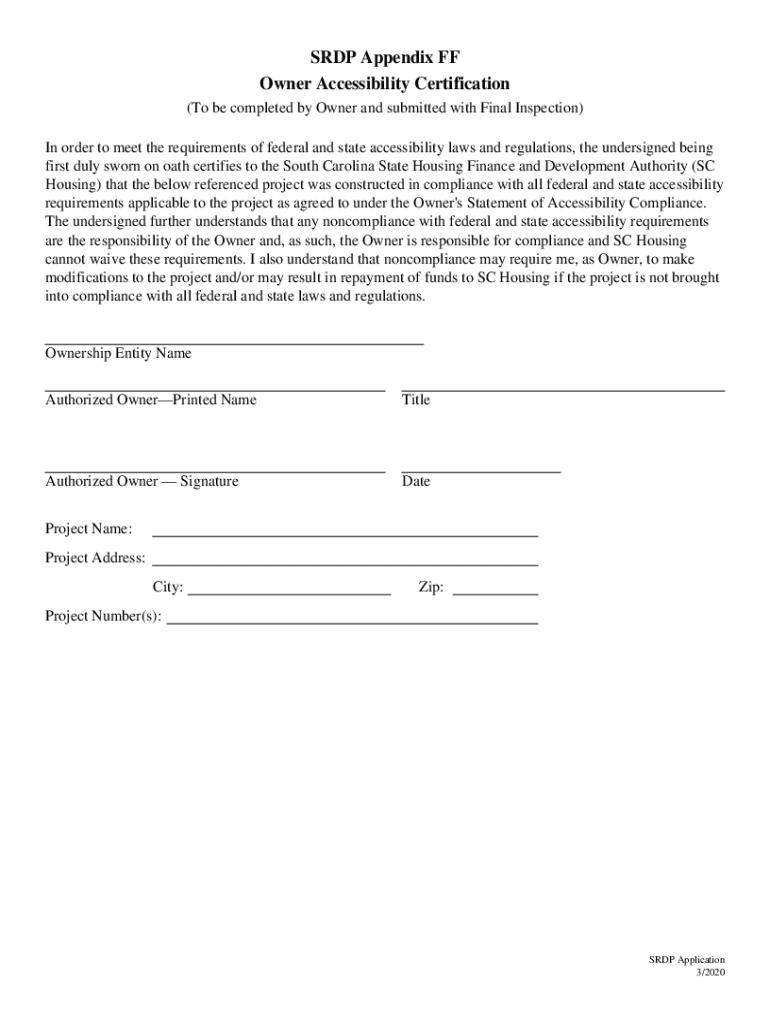 Fillable Online SRDP Exhibit DD - Final Accessibility Inspection ...