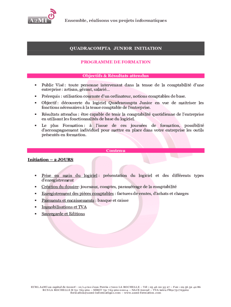 Remplissable En Ligne Prog form Quadracompta junior initiation Fax ...