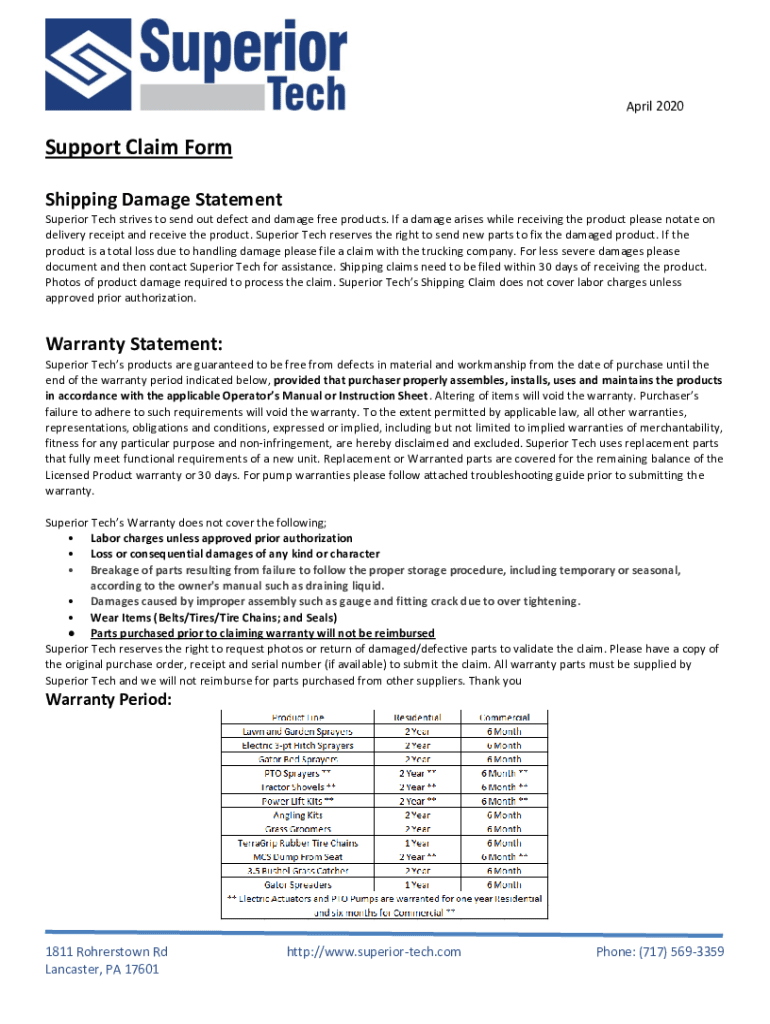 Fillable Online Sample Shipping Damage Claim Letter - Assignment ...
