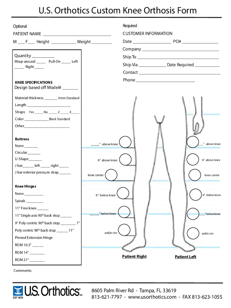 Fillable Online What Type of Custom Orthosis Do You Need? - Horton's ...