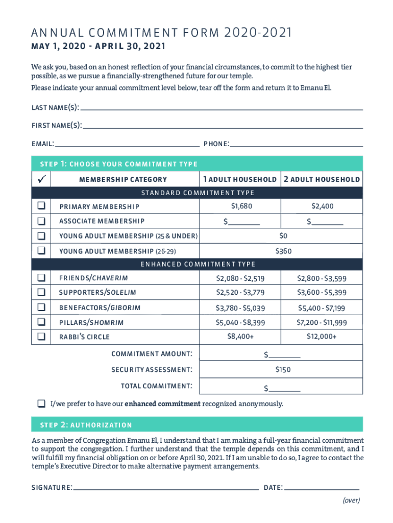 Fillable Online FINANCIAL COMMITMENT 2021 - Free Online Form Builder ...
