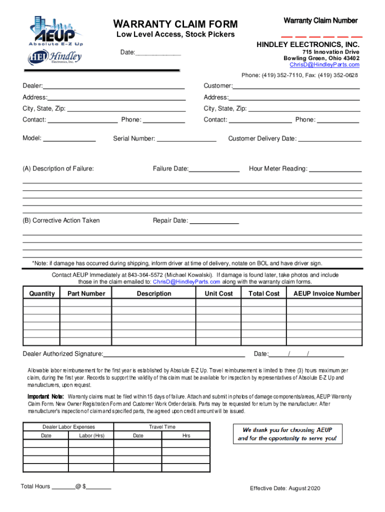 Fillable Online How To File A Claim With Endurance WarrantyEndurance ...