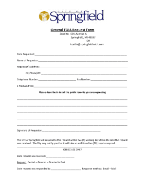 Fillable Online General FOIA Request Form Fax Email Print - pdfFiller
