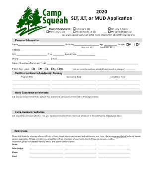 Fillable Online SLT, JLT, or MUD Application Fax Email Print - pdfFiller