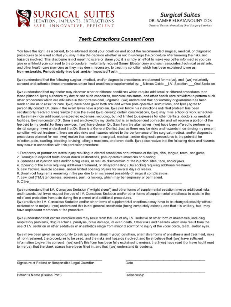 Fillable Online Extraction-Consent-Form Fax Email Print - pdfFiller