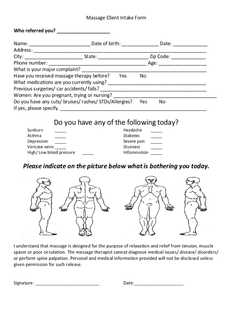 Fillable Online Spa Client Intake Form Template JotFormCounseling ...