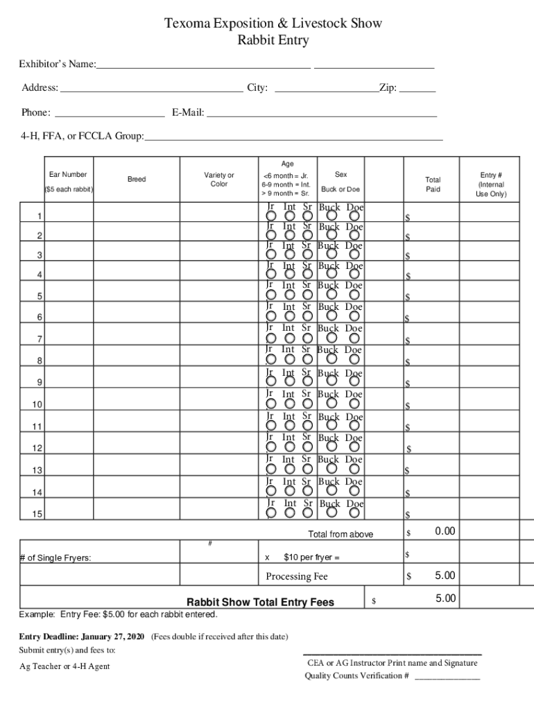 Fillable Online BREEDING RABBIT DIVISION TELS Fax Email Print - pdfFiller