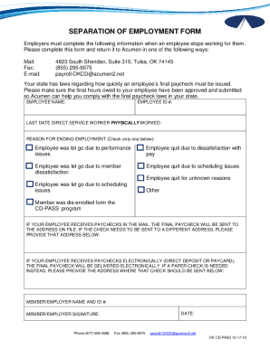 Fillable Online Free Employment Separation (Severance) Agreement - PDF ...