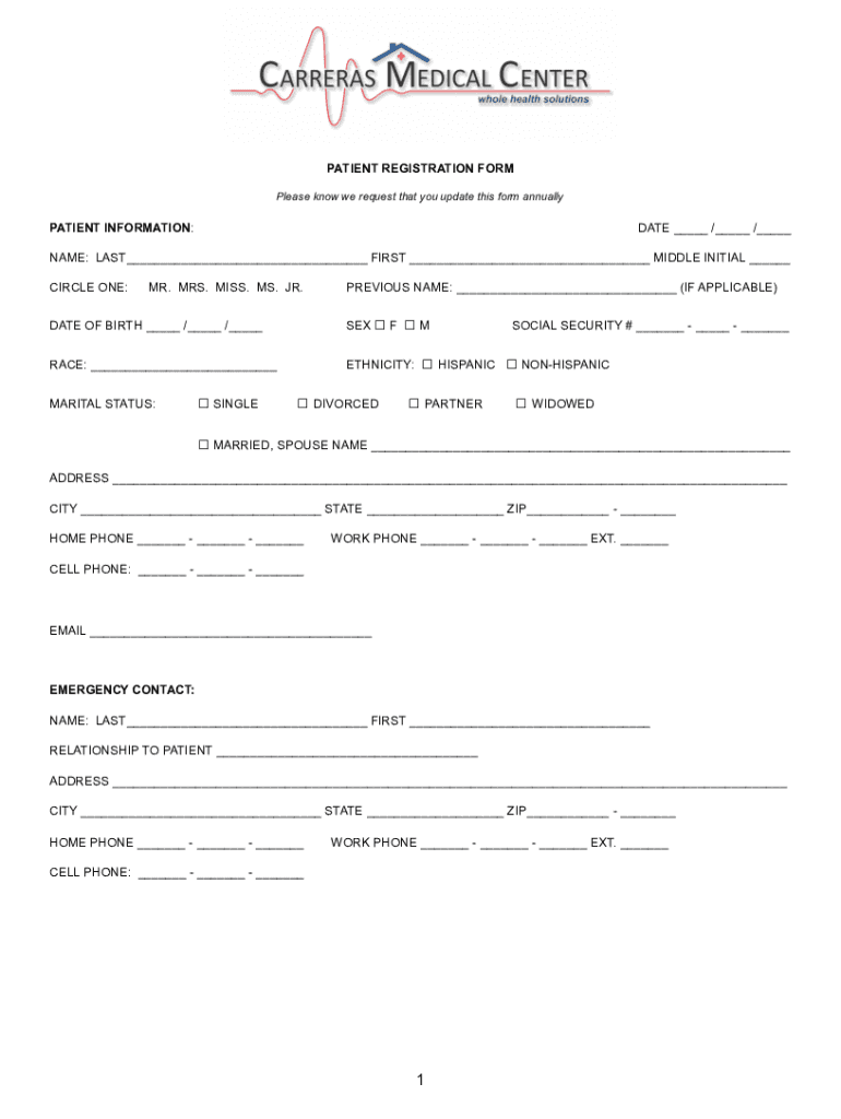 Fillable Online Patient Registration Form - TopLine MD Fax Email Print ...