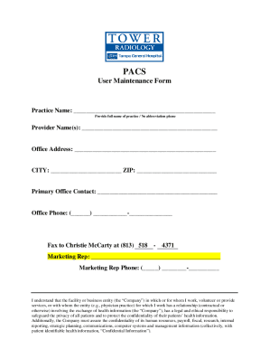 Fillable Online PACS User Maintenance Form 7-2020 Fax Email Print - pdfFiller