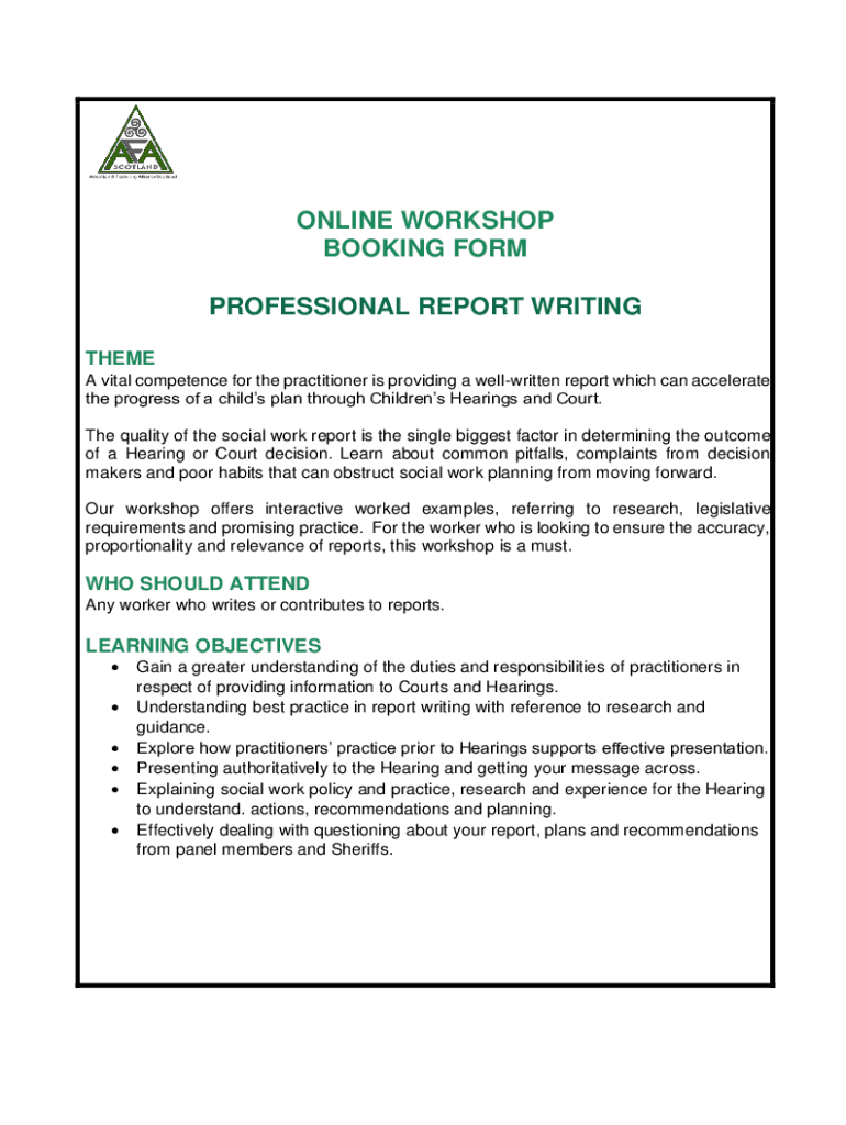 Fillable Online REPORT WRITING FOR PROFESSIONAL PEOPLE - Gov Fax Email ...