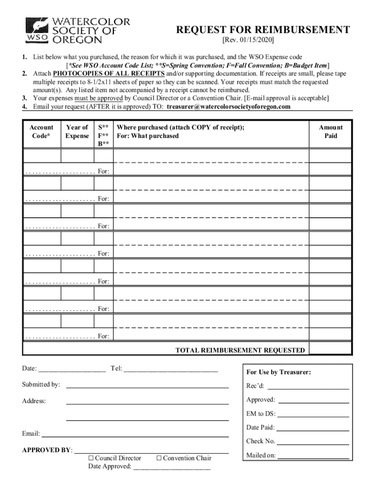 Fillable Online FREE 9+ Reimbursement Request Forms in PDFExcel Ms Word ...