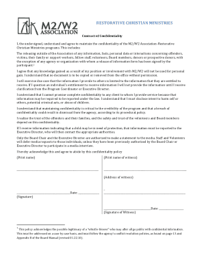 Fillable Online 10+ Free Church Confidentiality Agreement Templates ...