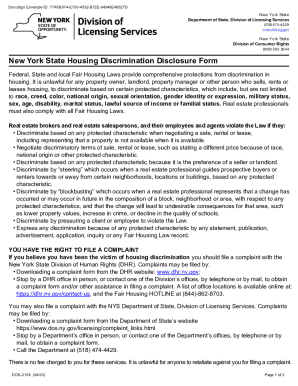 Fillable Online FAIR HOUSING DISCLOSURE FORM Fax Email Print - pdfFiller