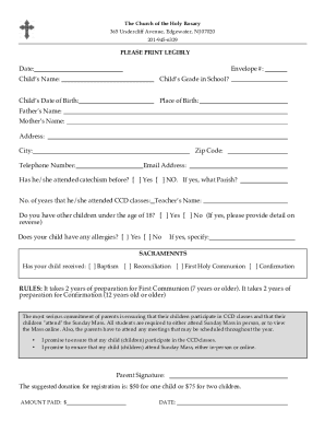 Fillable Online 2020 ccd registration with consent form.docx Fax Email ...