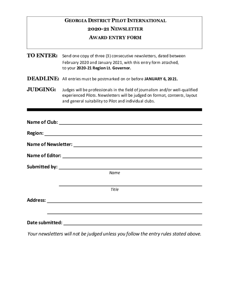 Fillable Online Pilot Club of Georgia - Pilot Club International Pilot ...