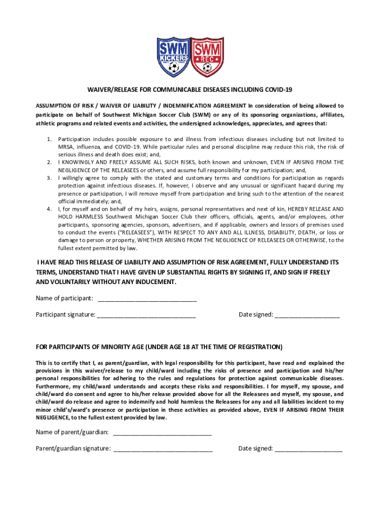 Fillable Online SWM Kickers Phase 2 Return to Play Protocol ... - WordPress.com Fax Email Print ...