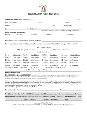 Fillable Online 2020-2021 Freeman Academy Registration Form Fax Email ...