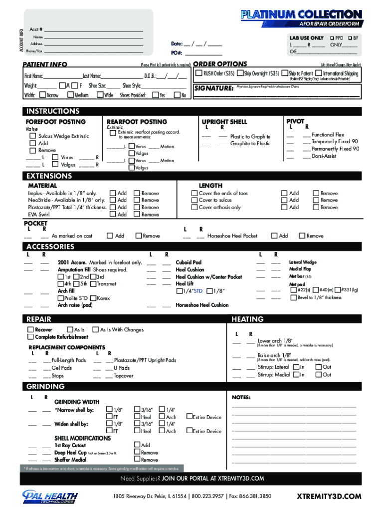 Fillable Online AFO Order Form - Custom Composite Mfg. Fax Email Print ...