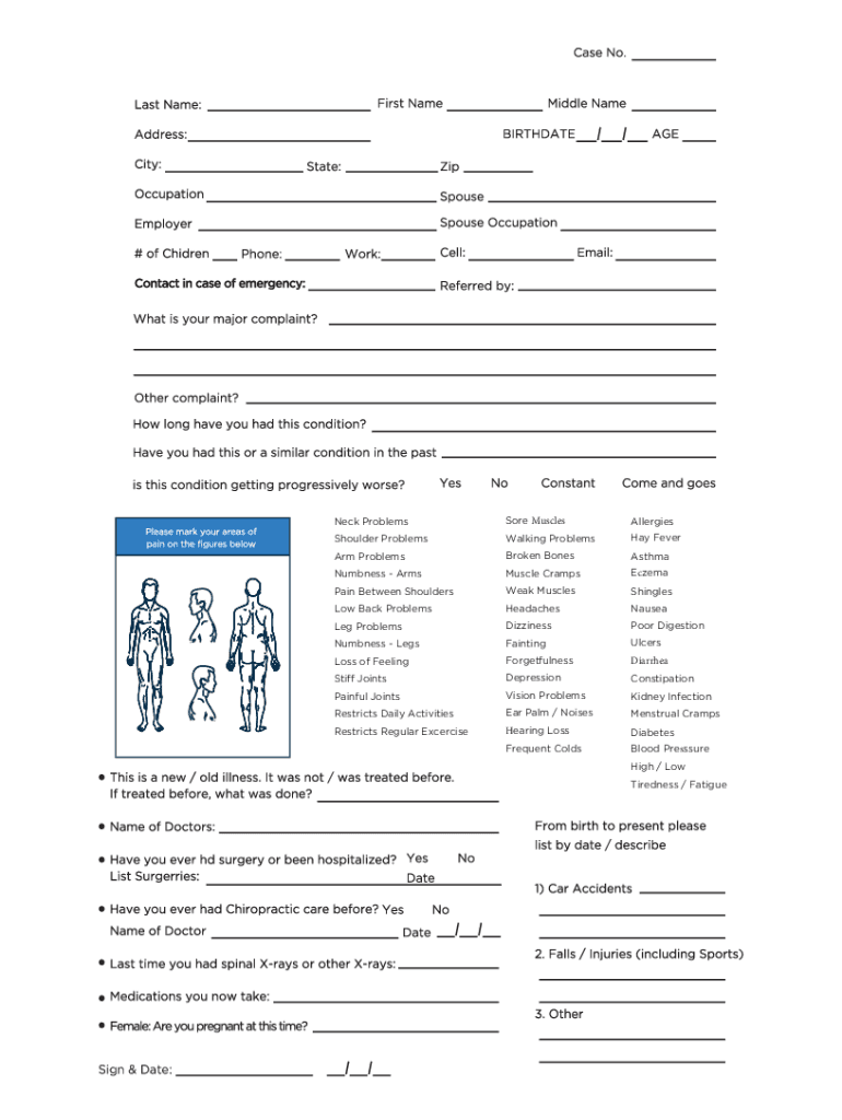 Fillable Online Patient intake form - Active Health Chiropractic and ... Fax Email Print - pdfFiller