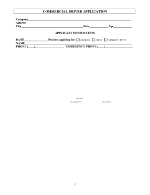 Fillable Online Blank Commercial Driver Application - Edit, Fill, Sign ...