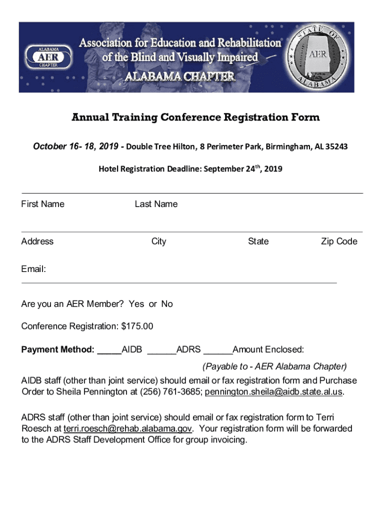Fillable Online AER Registration Form 2019 Fax Email Print - pdfFiller