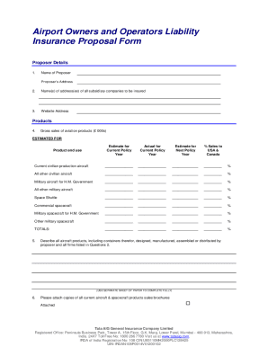 Fillable Online Airside Liability Proposal Form - APC London Market Fax ...