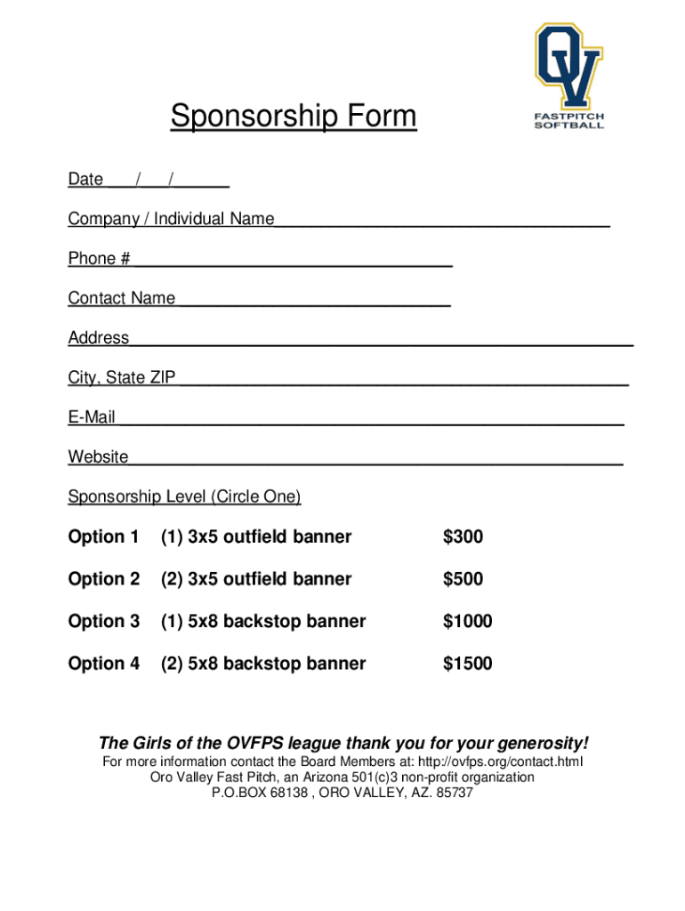 Fillable Online Event Sponsorship Form TemplateJotFormHow to Write a ...