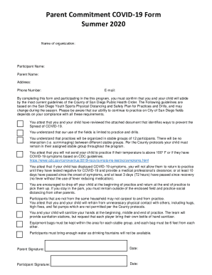 Fillable Online Parent Commitment Form Template.pdf Fax Email Print ...