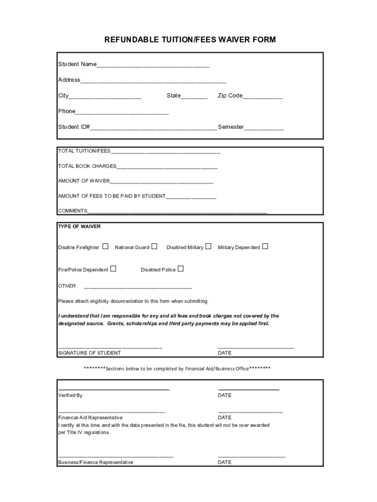 Fillable Online FREE 9+ Tuition Waiver Request Forms in PDFMS WordDFPS ...