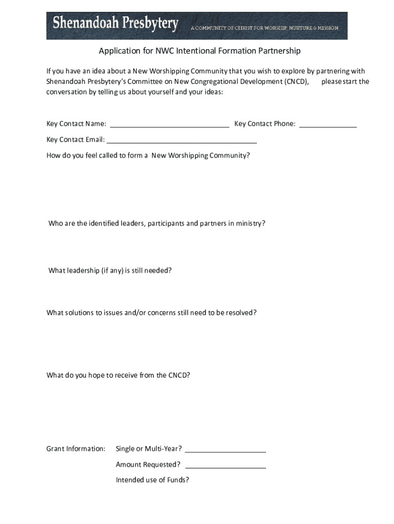 Fillable Online NWC PARTNERSHIP FORM Fax Email Print - pdfFiller