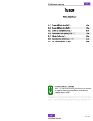 Fillable Online Tramore Printable Form Guide - Thursday 17th September ...