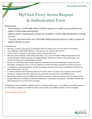 Fillable Online MyChart.Proxy.Access.Authorization.Form-for.patients.18 ...