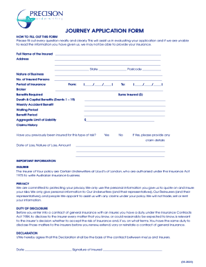 Fillable Online JOURNEY APPLICATION FORM - Amazon Web Services Fax ...