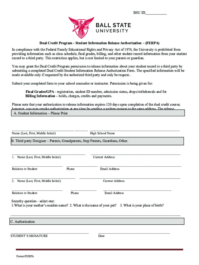 Fillable Online 1. FERPA Release Authorization Form (3).doc Fax Email ...