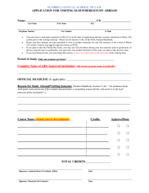 Fillable Online Study Abroad Visiting Form Fax Email Print - pdfFiller
