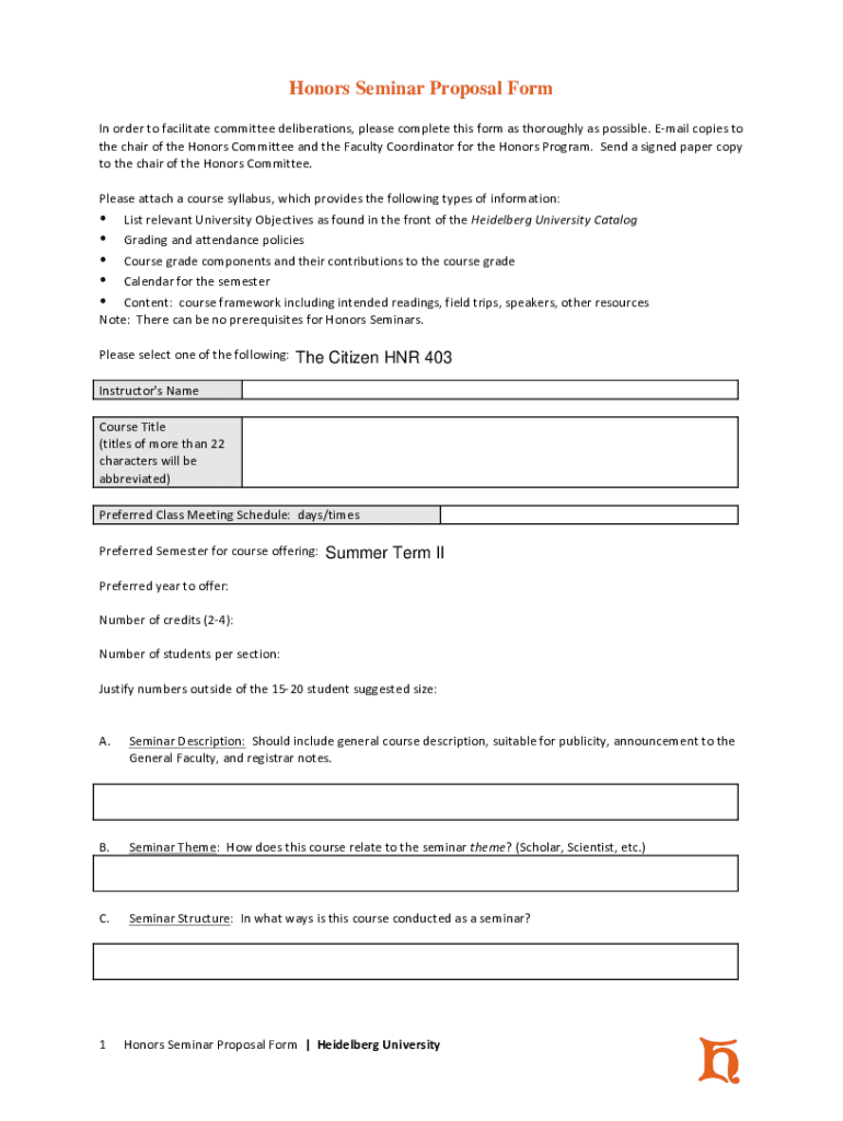 Fillable Online Interactive Seminar Proposal Form.doc Fax Email Print - pdfFiller