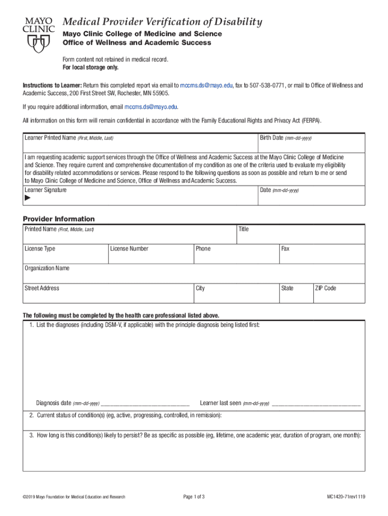 Fillable Online Mayo Clinic Education Verification Request - Mayo ...