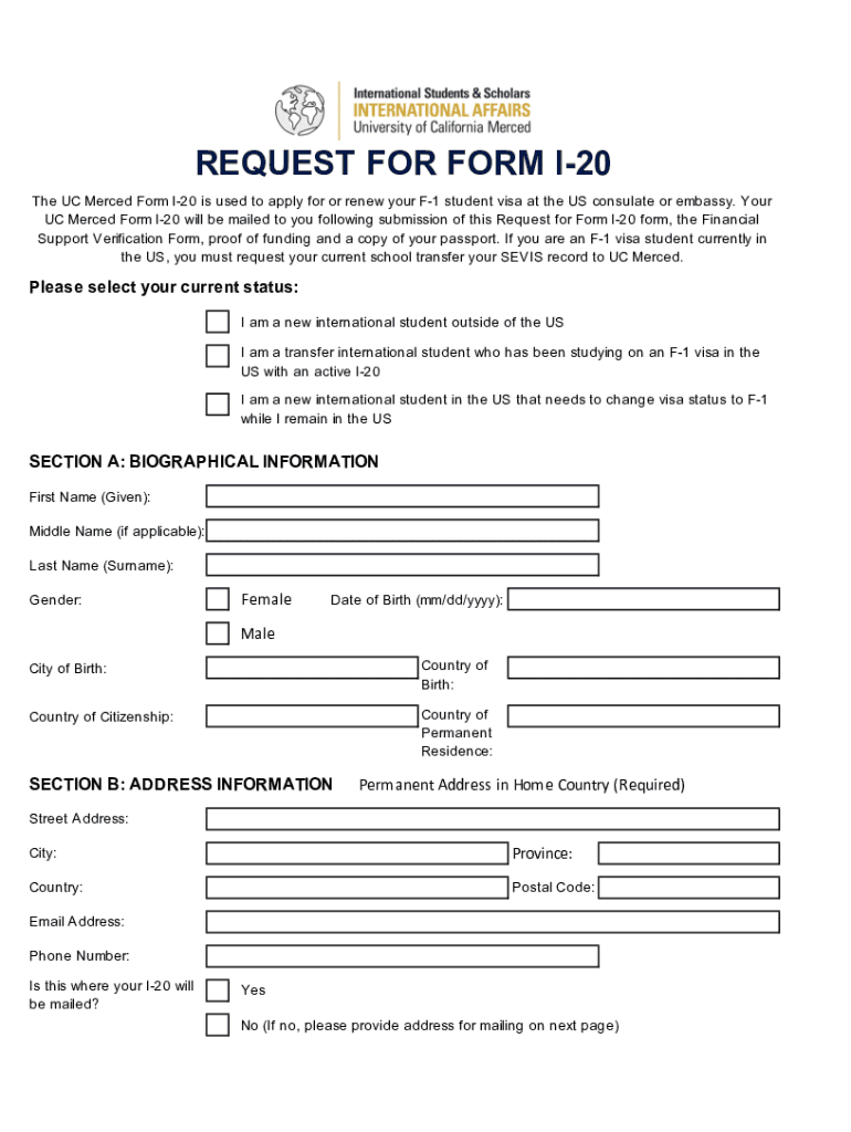 Fillable Online iss ucmerced Form I-20 & F-1 Student VisaMercy College ...