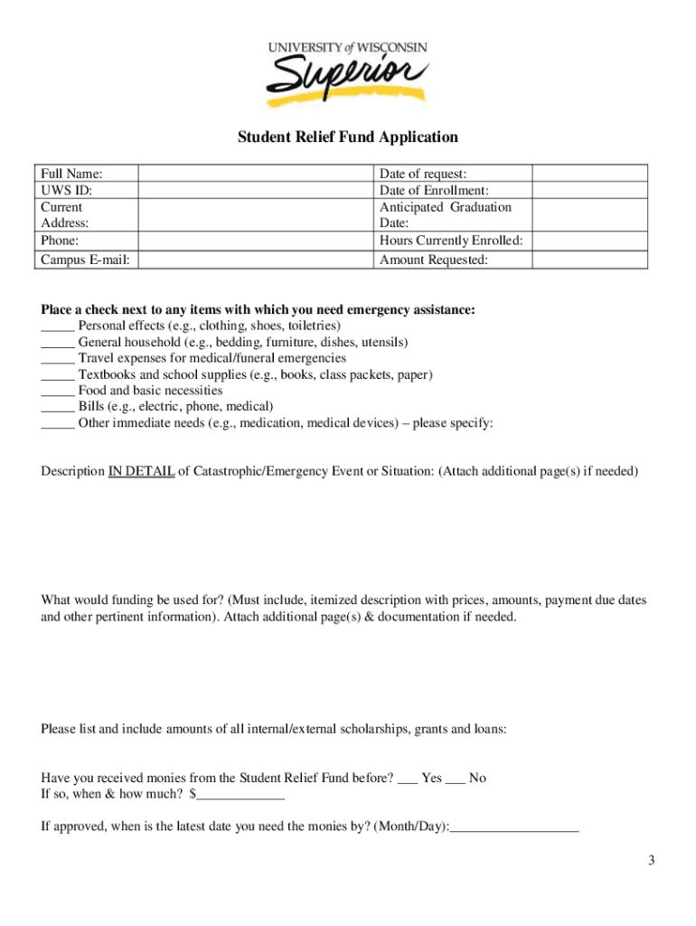Fillable Online Forms - Forms - SGA - UW-Superior Fax Email Print ...