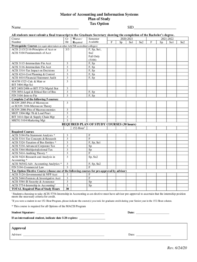 Fillable Online Pamplin College of Business Department of ...