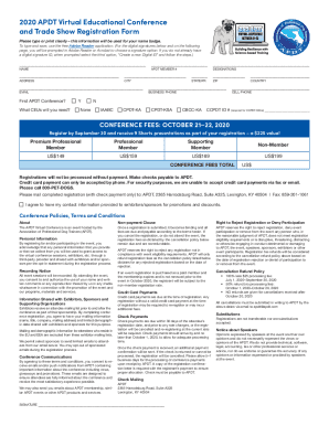 Fillable Online Registration Kit - APDT Fax Email Print - pdfFiller