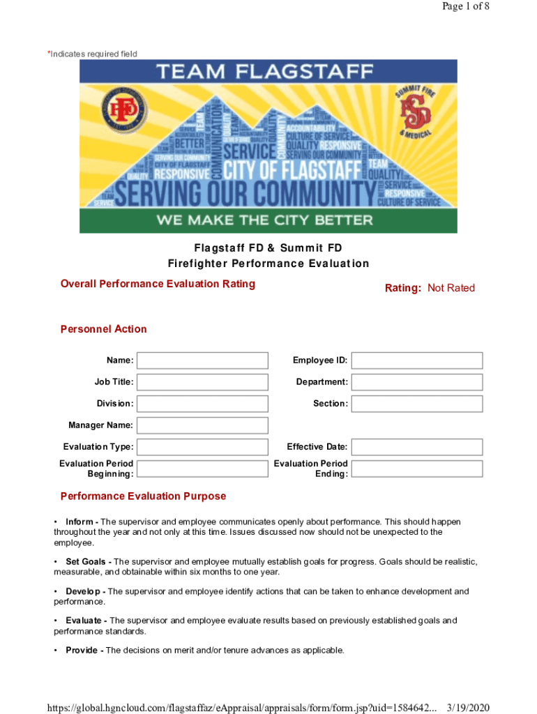 Fillable Online Fire Department - Firefighter Merit Evaluation Form Fax ...