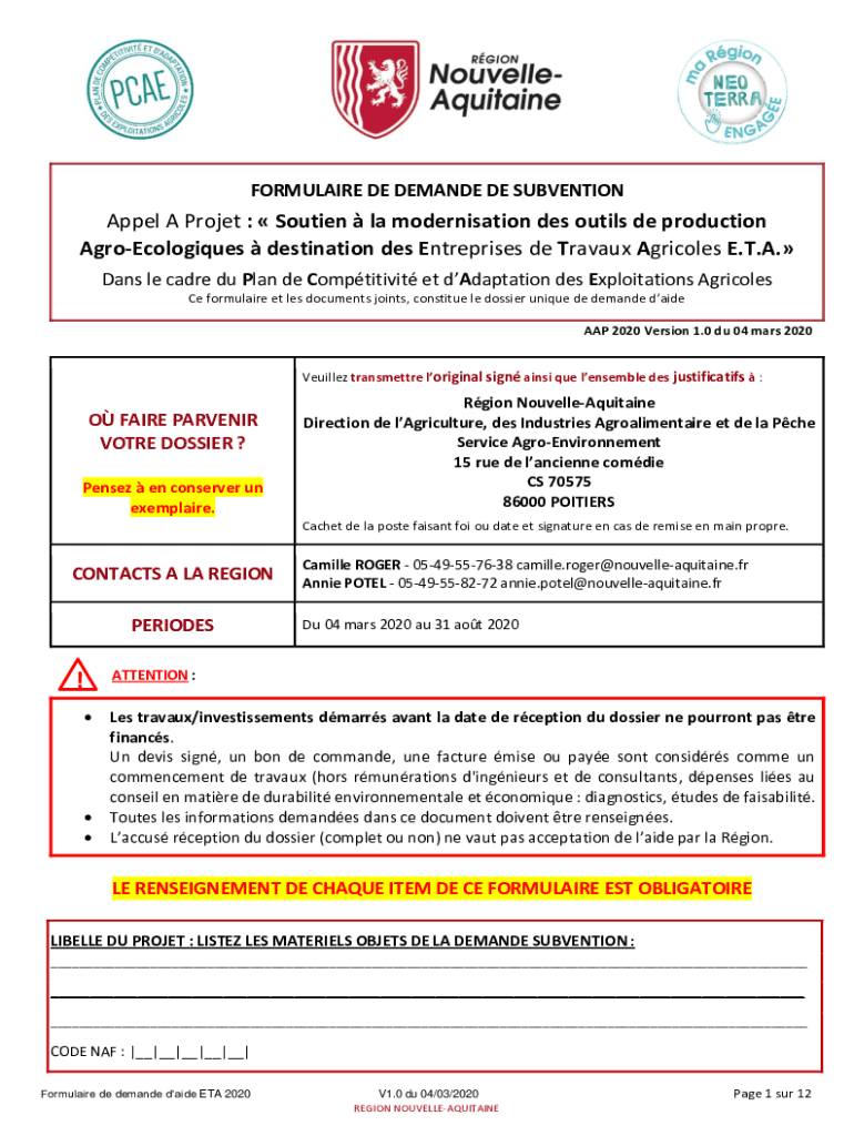Remplissable En Ligne Dossier de demande daide europenne - Guide des Aides Fax Email Imprimer ...