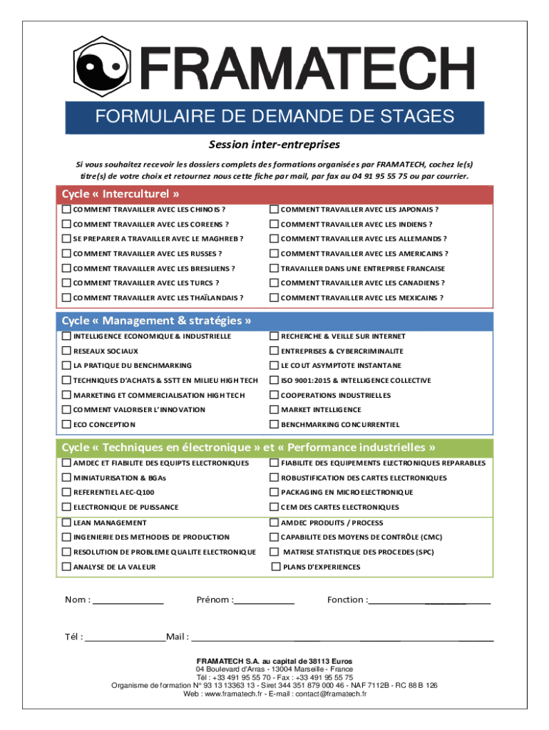 Remplissable En Ligne Demande de stage : exemple de lettre de ...